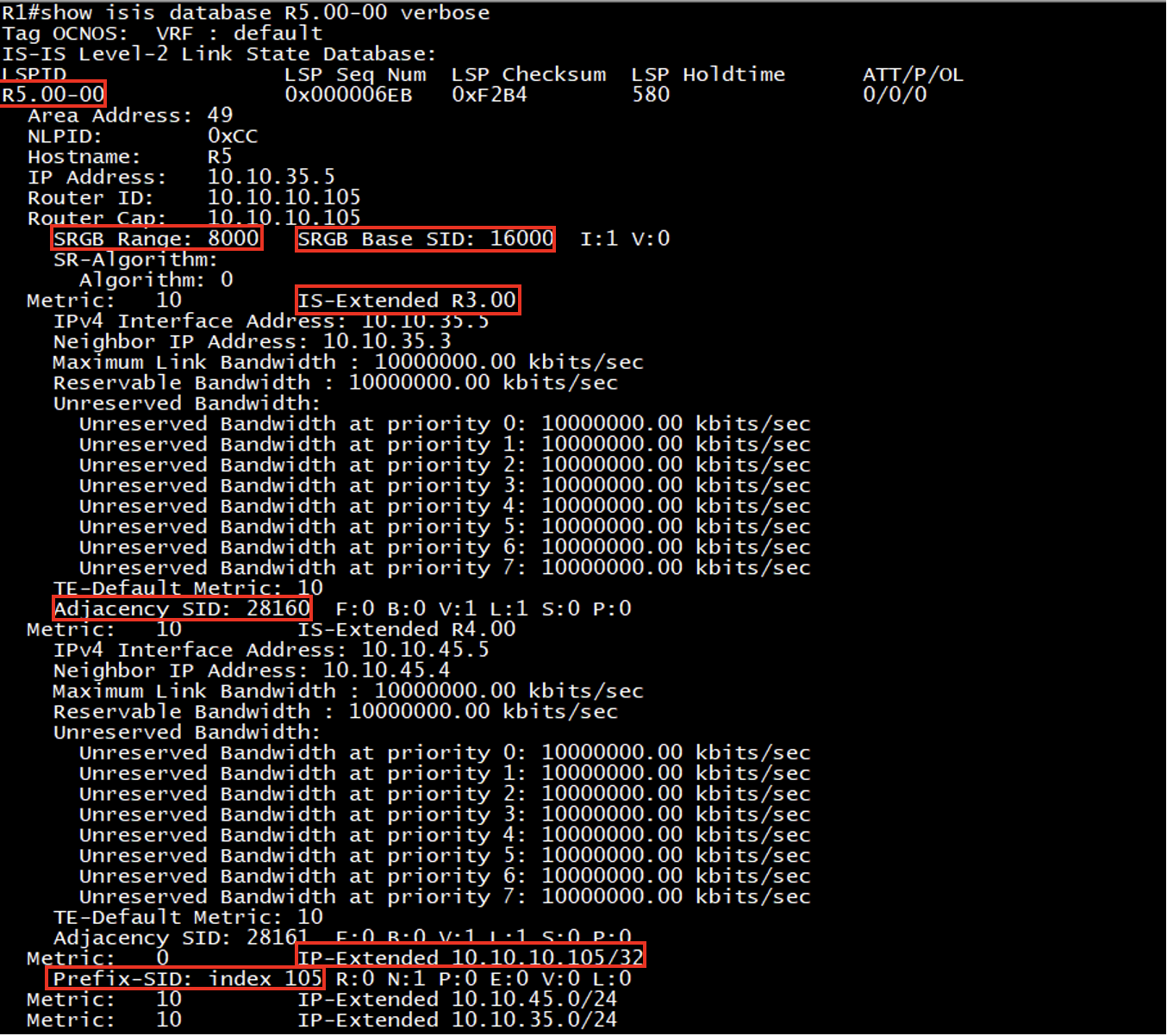 Segment Routing Extension with IGP (IS-IS) in OcNOS IP Infusion