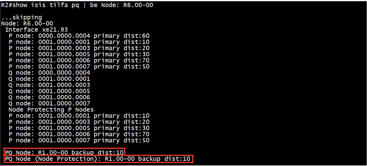 ISIS-SR with TI-LFA in OcNOS IP Infusion