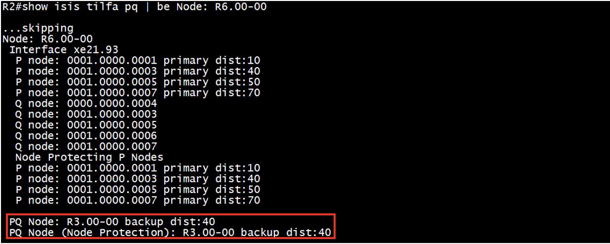 ISIS-SR with TI-LFA in OcNOS IP Infusion