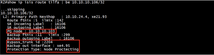 ISIS-SR with TI-LFA in OcNOS IP Infusion